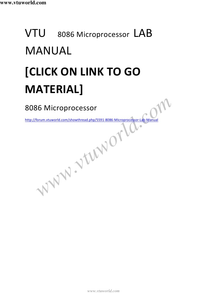 8086 Microprocessor Lab Manual | PDF