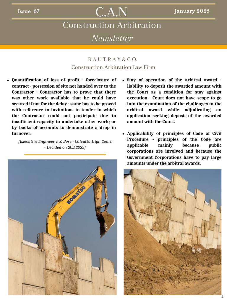 Construction Arbitration Newsletter Issue 67 Jan 2025 1740721078 | PDF ...