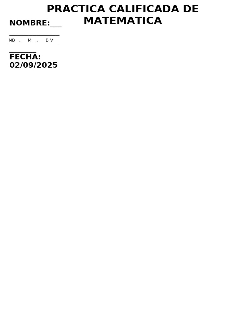 Practica de Matematica | PDF