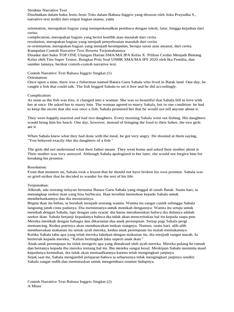 Struktur Narrative Text | PDF