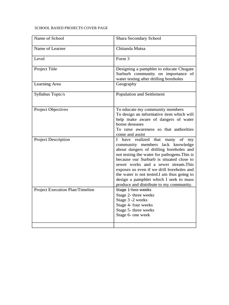 Cover Page Example | PDF