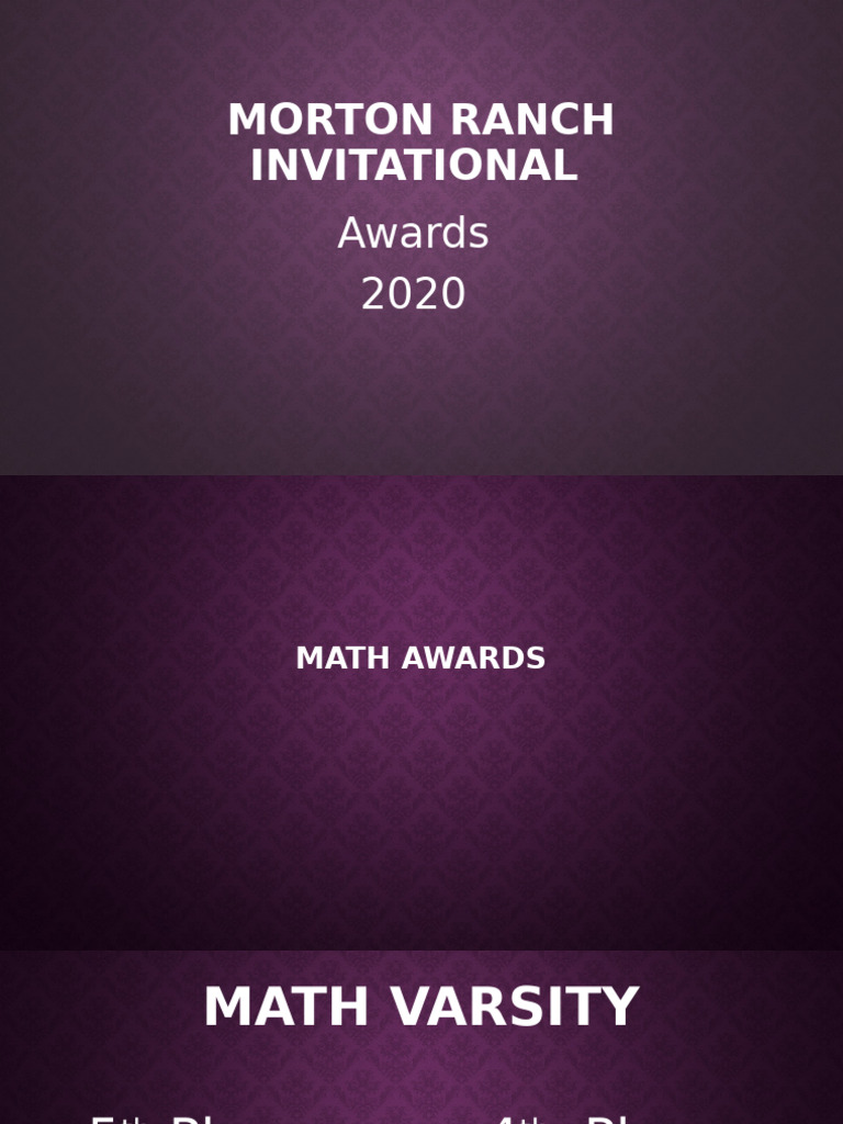 Morton Ranch Invitational Awards 2020 | PDF