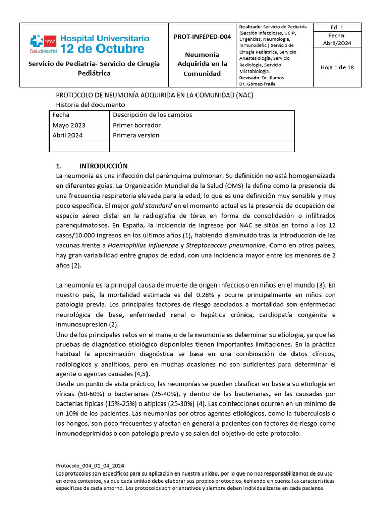 Protocolo NAC | PDF | Neumonía | Neumología