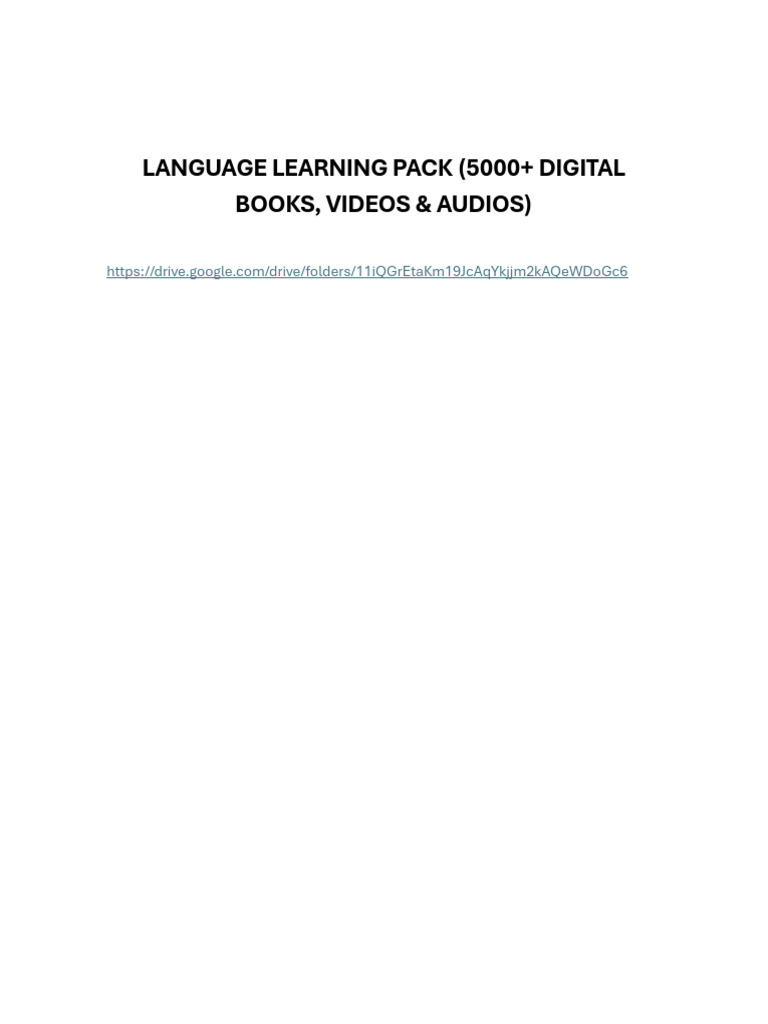 Language Learning Pack | PDF