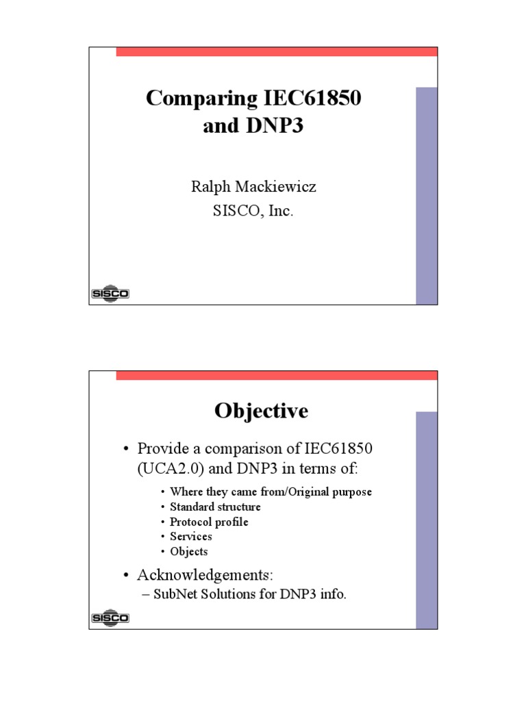 IEC61850 and DNP Comparison-2up | PDF | Internet Protocols | Internet Protocol Suite
