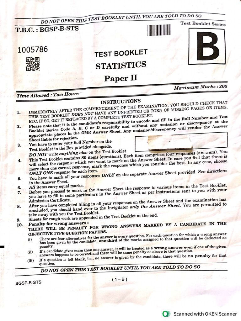 Stats Paper 2 ISS 2025 | PDF