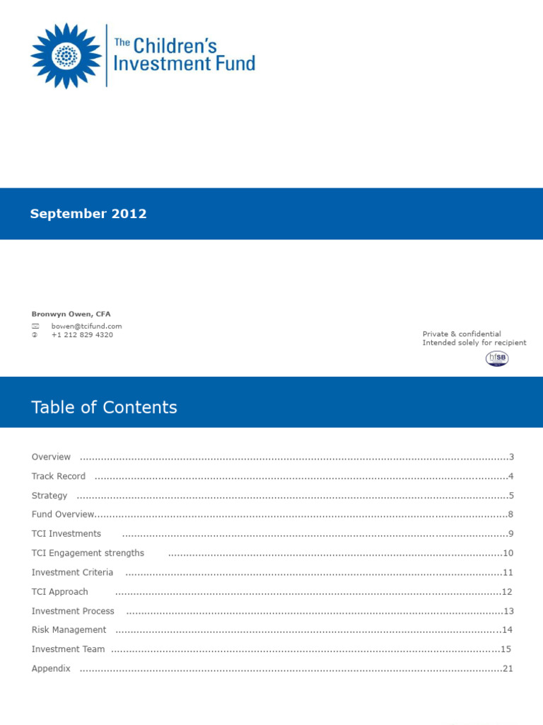 TCI Fund Management Overview and Strategy | PDF | Valuation (Finance ...