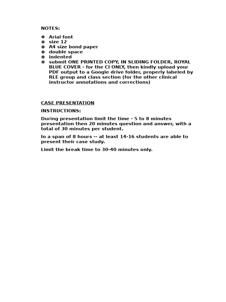 Nursing Case Study Presentation Guide | PDF | Nursing | Patient
