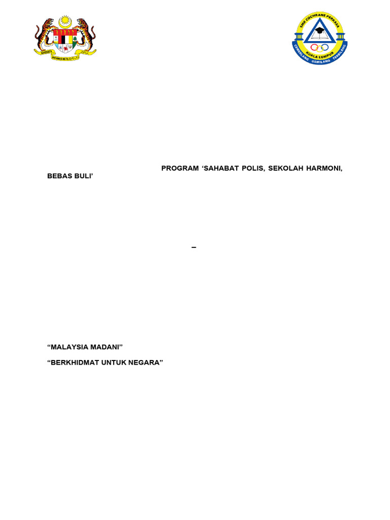 SURAT PERMOHONAN Mengadakan Program Sahabat Polis | PDF