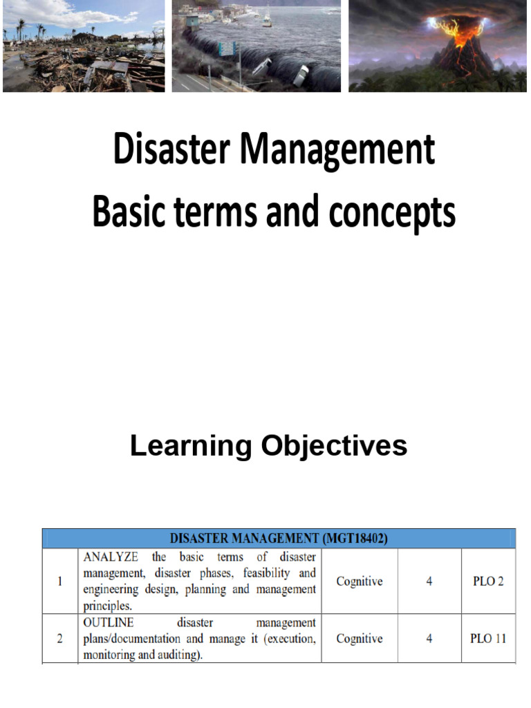 Lecture 1 Introduction to Hazards and Disaster Management | PDF ...