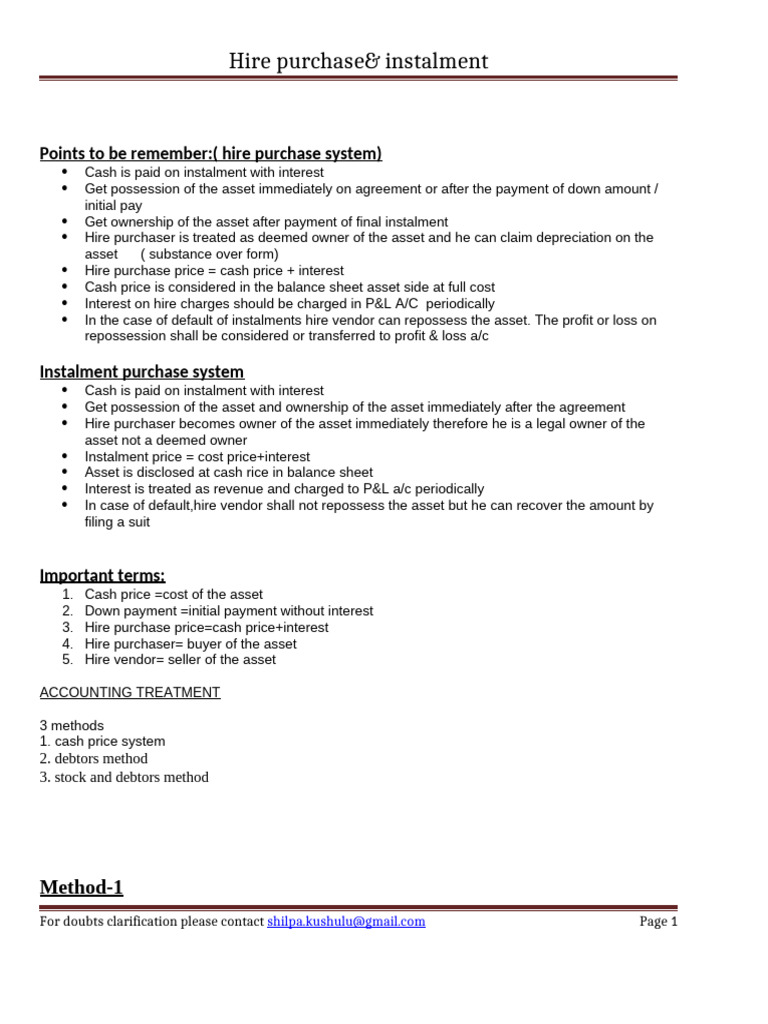 Hire Purchase | PDF | Financial Services | Money
