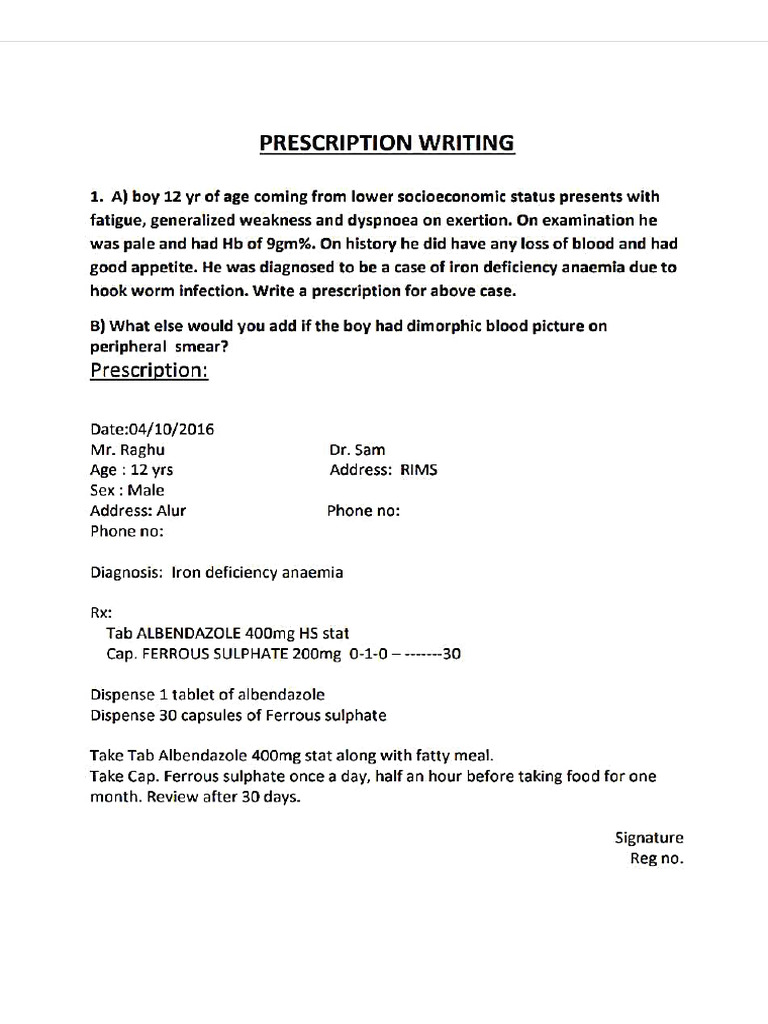 Pharma Prescription Writing | PDF