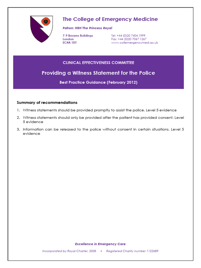 Providing A Witness Statement For The Police Feb-2012 | PDF | Witness ...