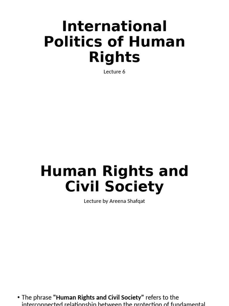 International Politics of Human Rights 7 | PDF | War On Terror | Human ...