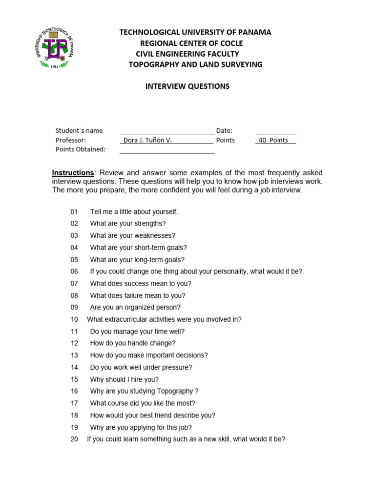 The Job Interview Questions | PDF