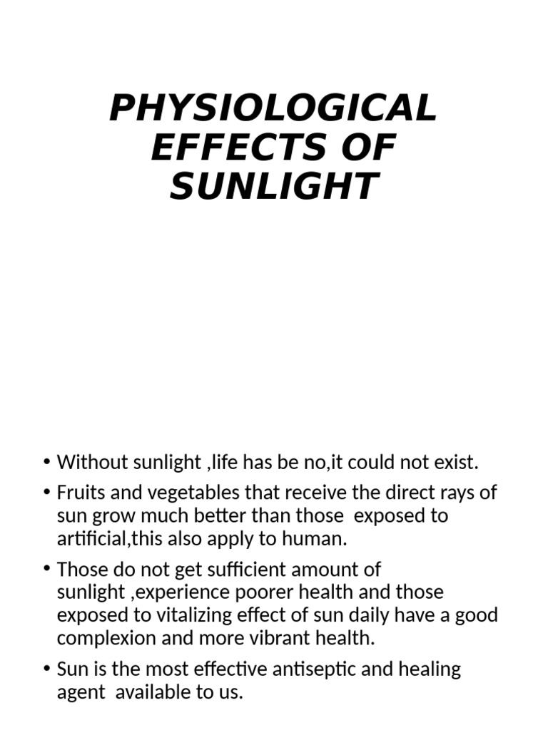 Physiological Effects of Sunlight | PDF | Immune System | Immune Tolerance