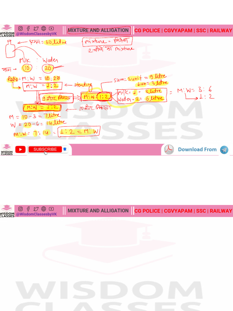 Mixture and Alligation | PDF