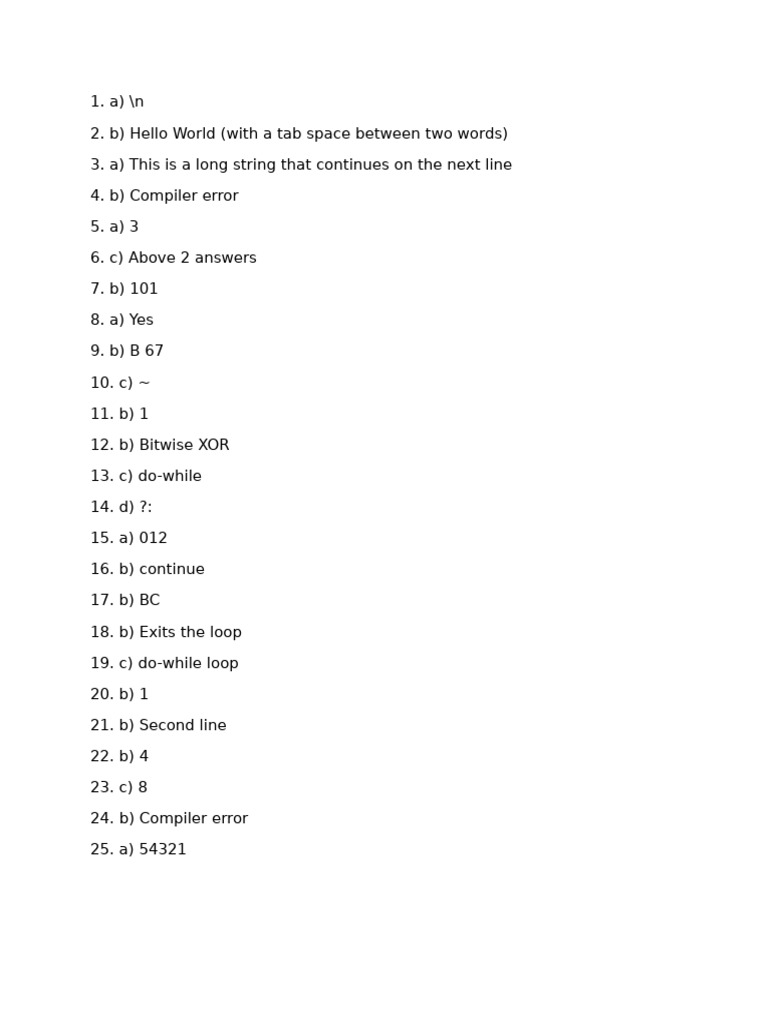 Programing Exam Model Answer | PDF