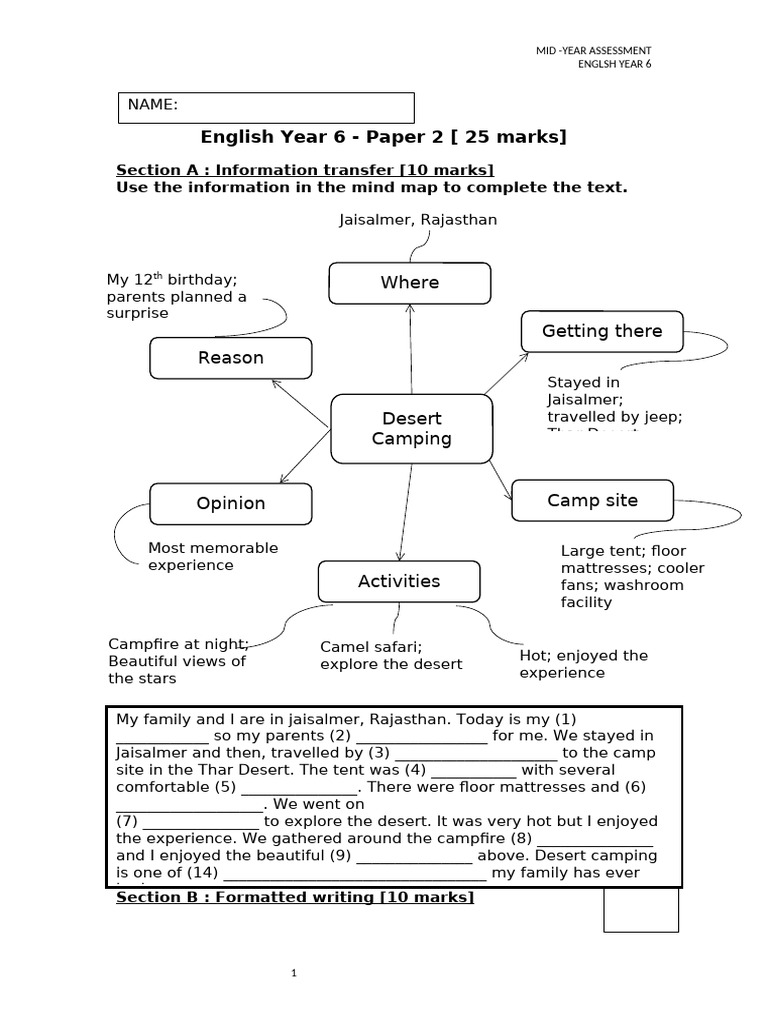 Midyear Bi6 Penulisan 2022 | PDF | Survivalism | Camping
