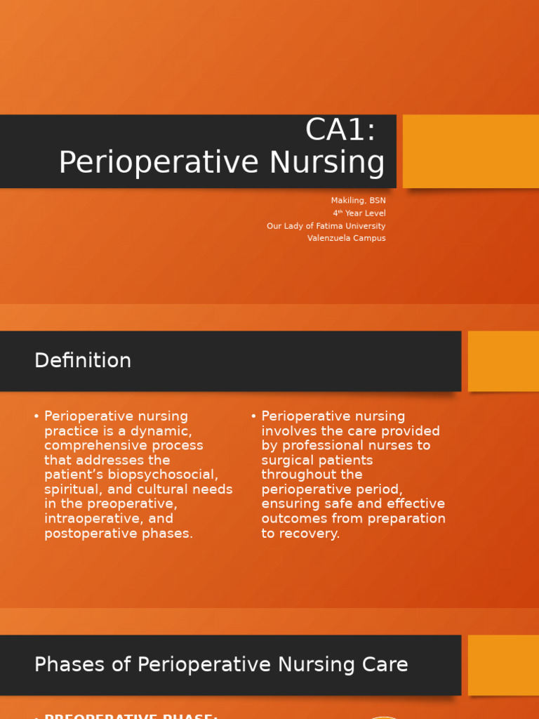 CA1 PeriOp | PDF | Anesthesia | Perioperative