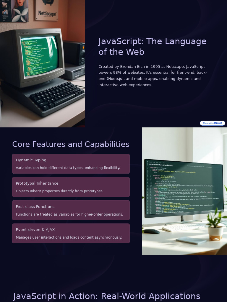 JavaScript The Language of The Web | PDF