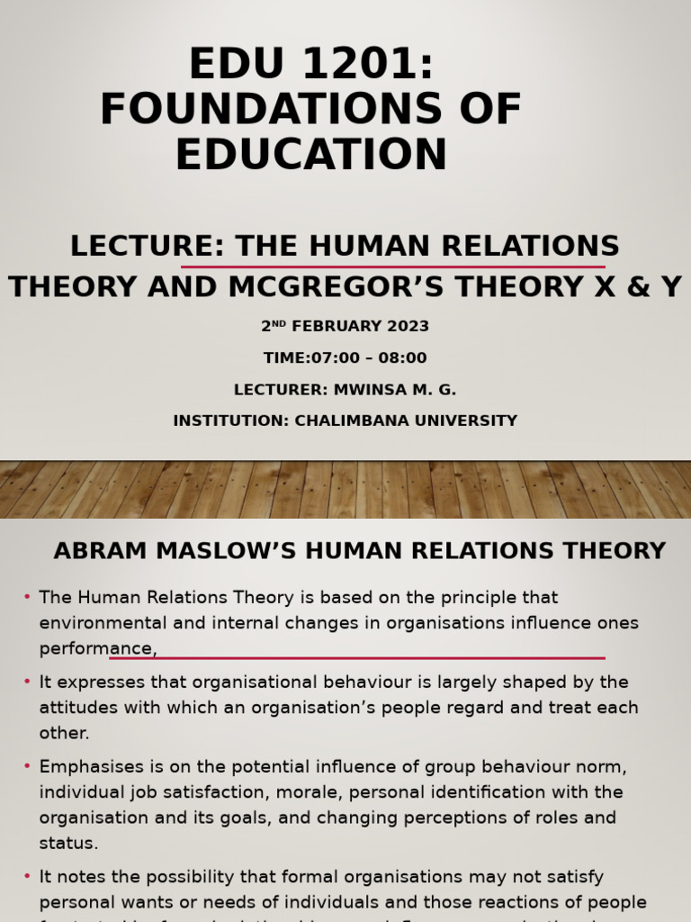 Human Relations Theory: Maslow & McGregor | PDF | Self Actualization ...
