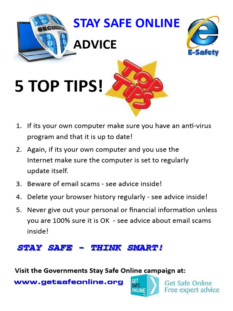 Stay Safe Online Tips Pdf