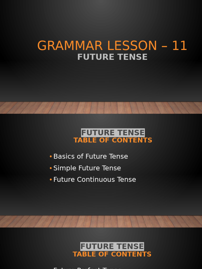 Grammar Lesson - 11 (Future Tense) | PDF