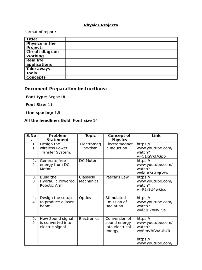 Physics Projects | PDF | Electric Motor | Electronics