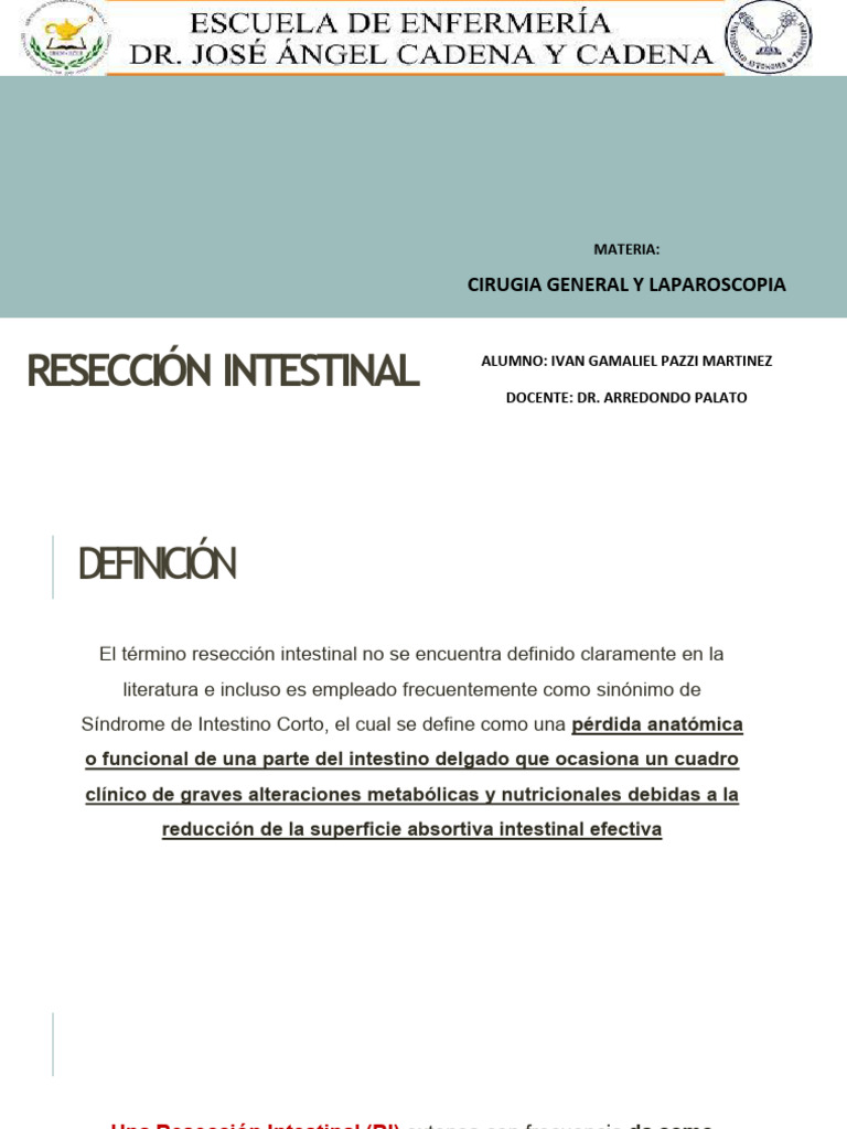 Resección Intestinal: Impacto y Manejo | PDF | Tracto gastrointestinal ...