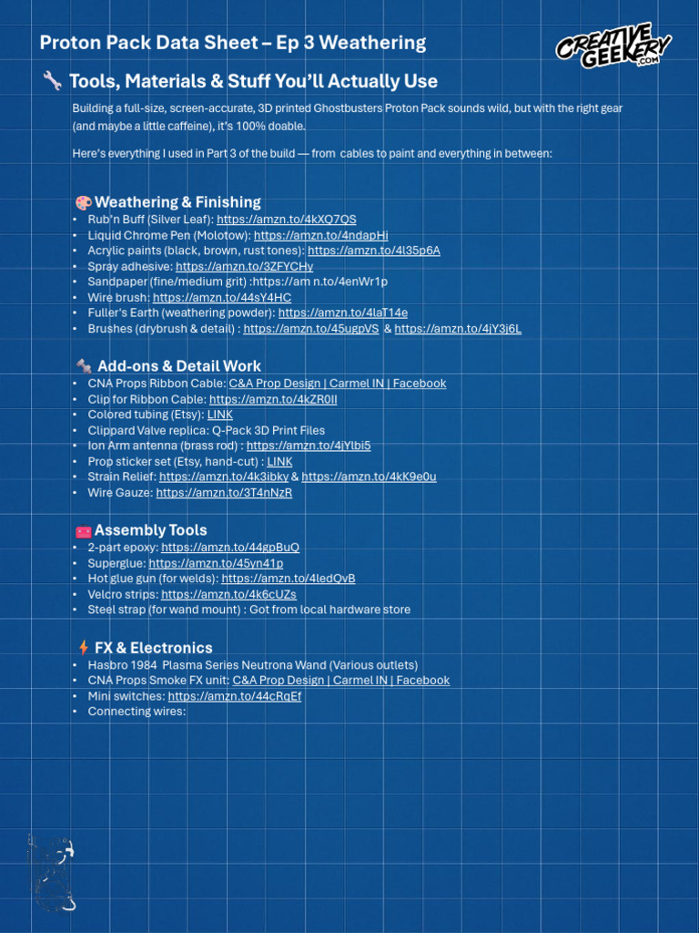Proton Pack Instructions Ep3 | PDF | Adhesive | Paint