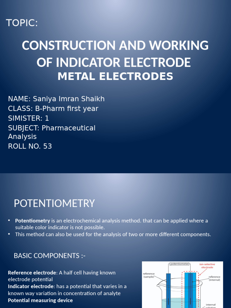 Construction and Working of Indicator Electrode - METAL ELECTRODES ...