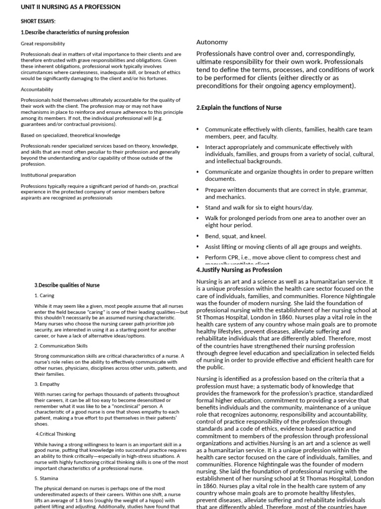 Nursing Foundations 20251003 160108-Wps Office | PDF | Nursing | Profession