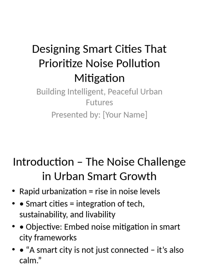 Smart Cities Noise Pollution Mitigation | PDF | Noise | Decibel
