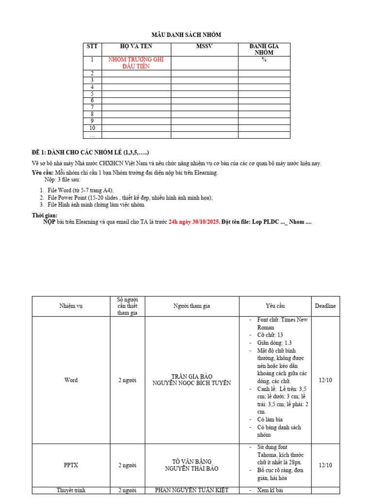 Bài Tập Nhóm Lớp Plđc - Hk251 | PDF