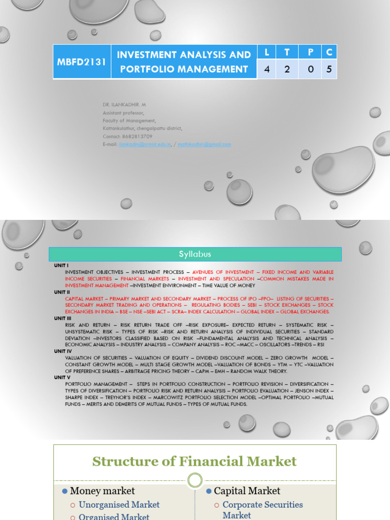 Unit 2 Mbfd2131 Investment Analysis and Portfolio Management | PDF ...