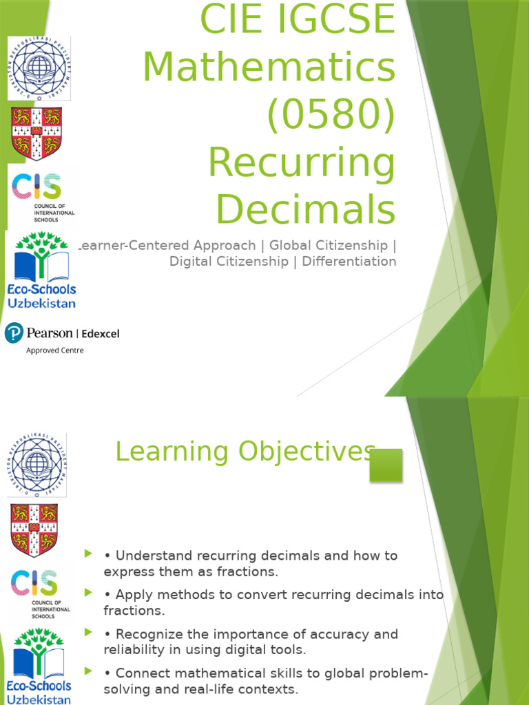 IGCSE Maths Recurring Decimals | PDF | Multiplication | Decimal