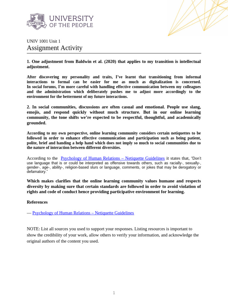 Effective Communication in Online Learning | PDF