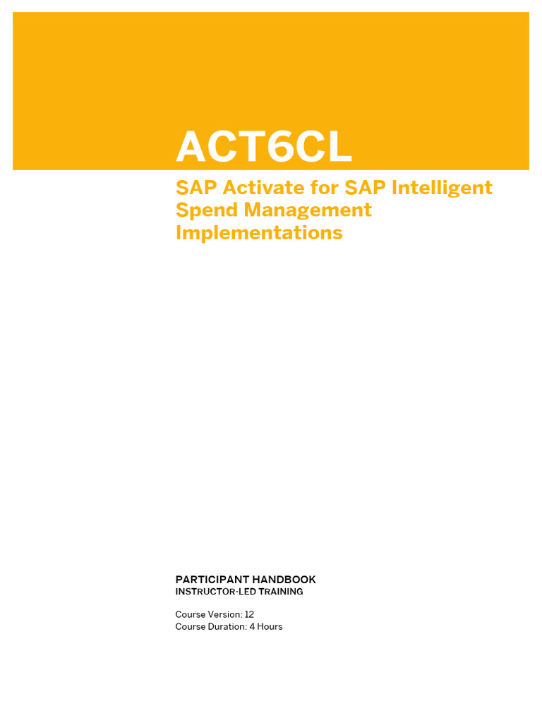 SAP Activate for Intelligent Spend Management | PDF | Project ...