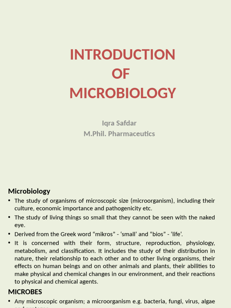 Overview of Microbiology and Its History | PDF | Microorganism | Vaccines