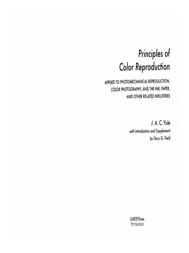 Yule Principles of Color Reproduction | PDF