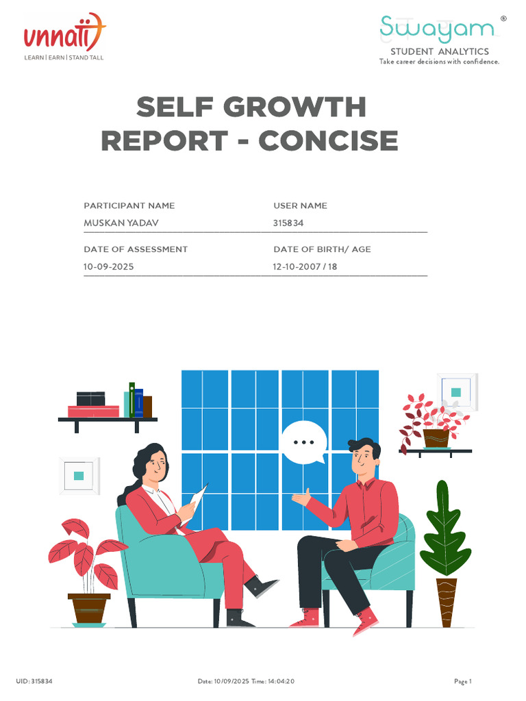 Self Growth Report - Concise: Student Analytics | PDF | Psychological Concepts | Behavioural ...