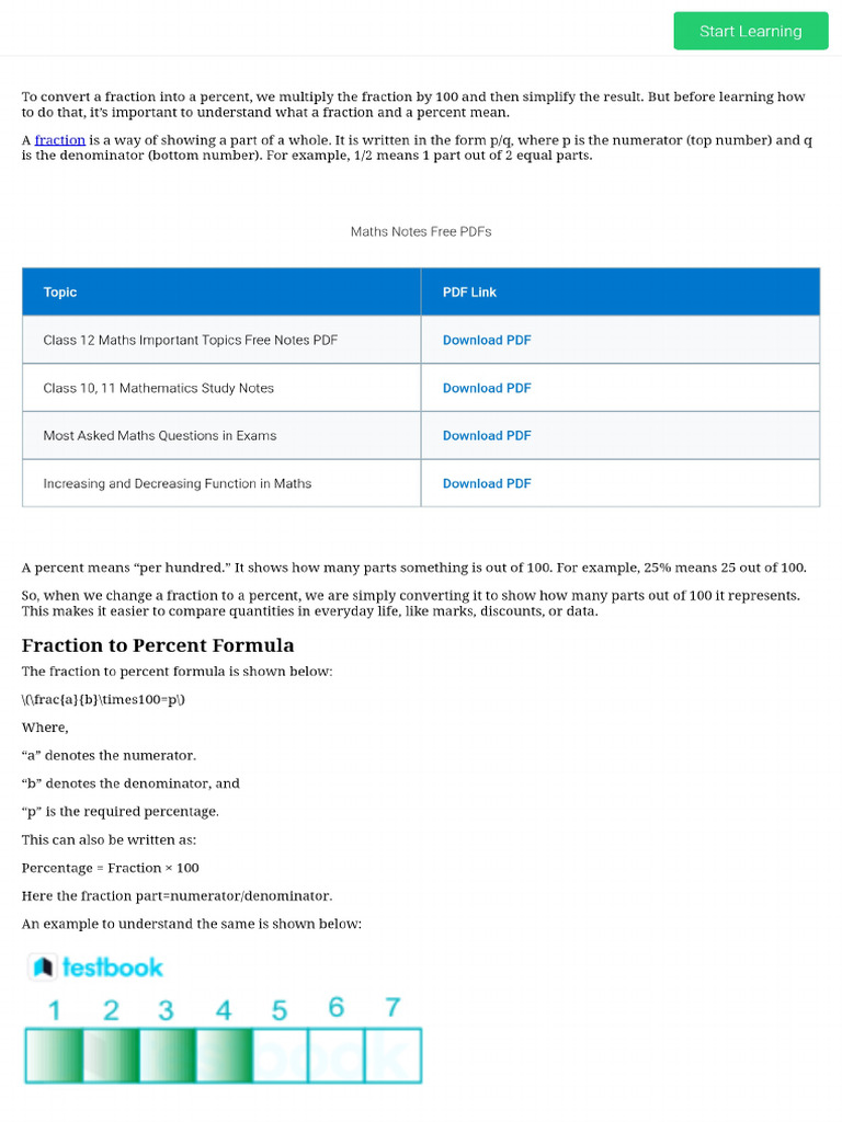 Fraction To Percent Using Decimals & Proportions - Formula & Conversion ...