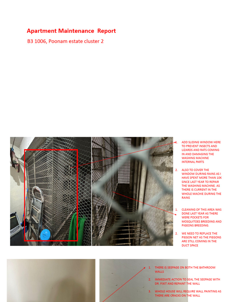 Apartment Maintenance Report: B3 1006, Poonam Estate Cluster 2 | PDF