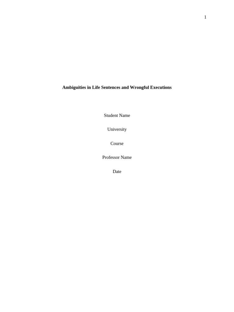 Life Sentences and Wrongful Executions | PDF | Parole | Capital Punishment