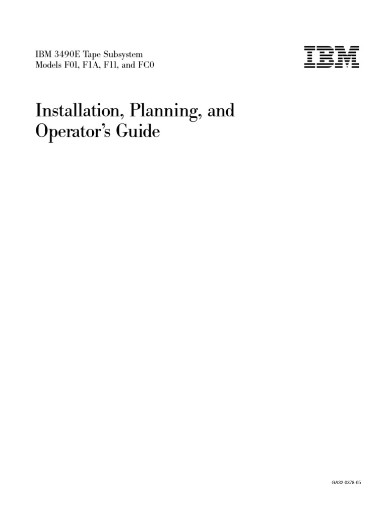 GA32-0378-05 Installation Planning 3490E F01 | PDF | Power Supply ...