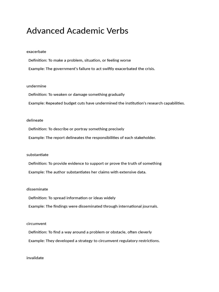 Advanced Academic Verbs Explained | PDF | Methodology | Evidence