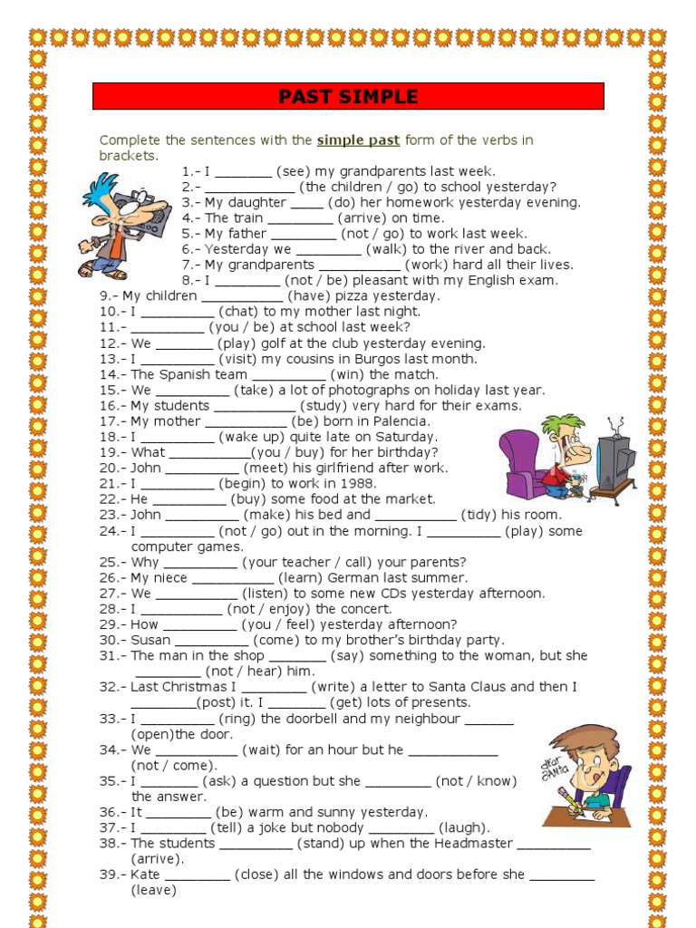 Past Simple Exercises | PDF | Language Arts & Discipline | Home & Garden
