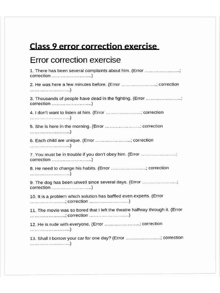 Error Correction | PDF