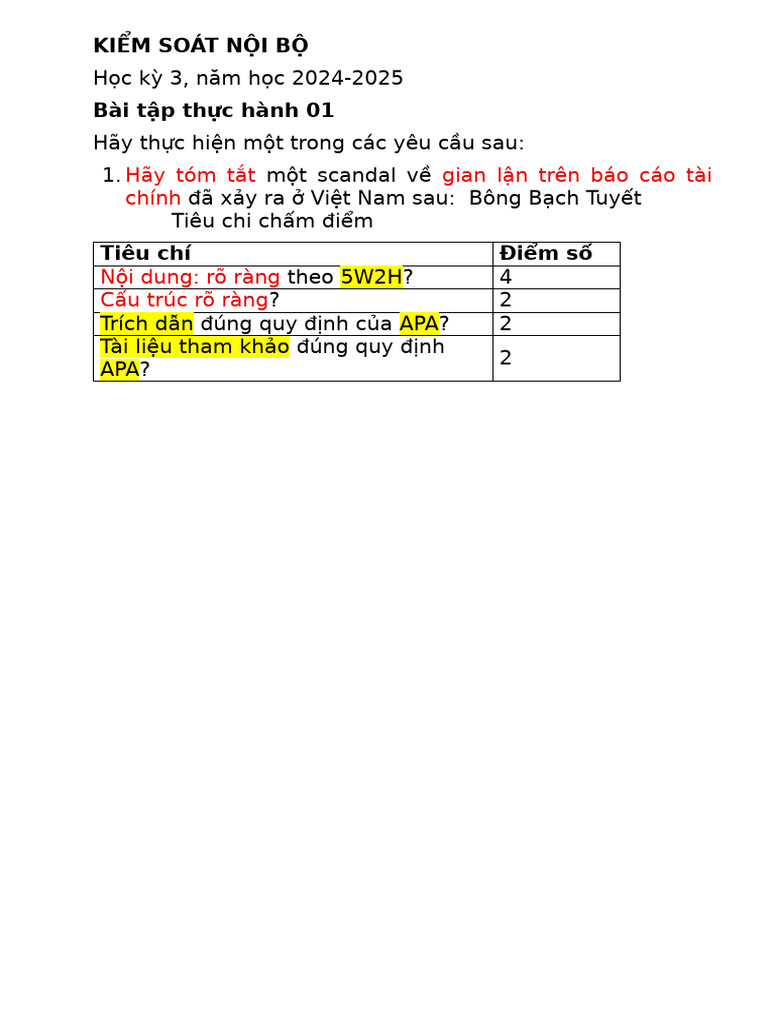 Bai Tap Thuc Hanh 1 | PDF